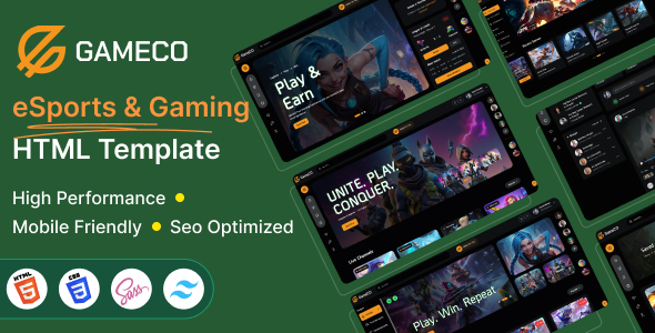 Gameco - eSports and Gaming HTML Template by UIAXIS | ThemeForest